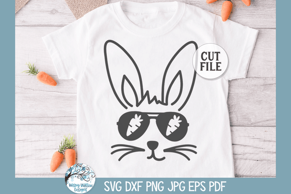 Easter Bunny Face with Carrot Sunglasses SVG – Wispy Willow Designs