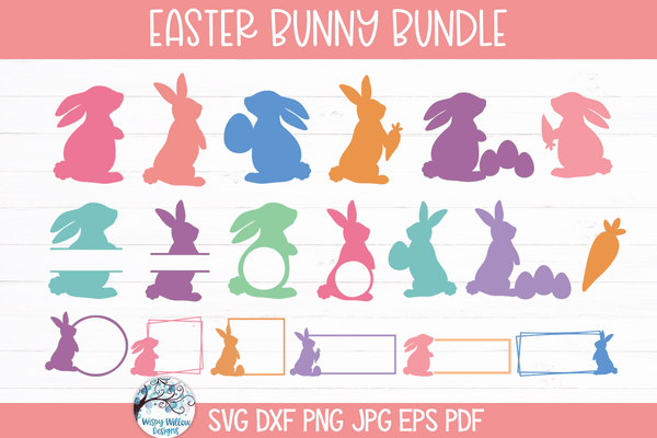 Easter Bunny SVG Bundle | Spring Rabbit Silhouettes – Wispy Willow Designs
