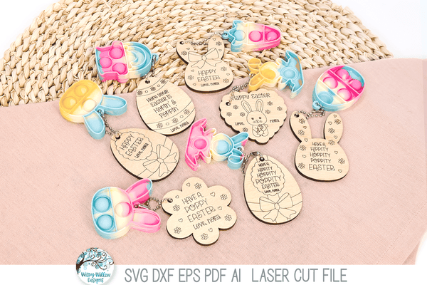 Easter Pop It Keychain Tags for Kids - SVG File for Laser Cutter ...
