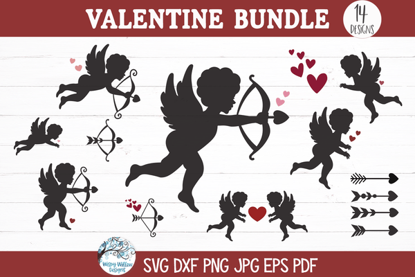 Valentine Cupid Bundle SVG | Love and Hearts Designs – Wispy Willow Designs