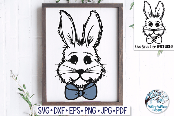Easter Bunny Boy with Bow Tie SVG – Wispy Willow Designs