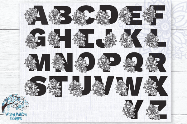 Floral Alphabet SVG Bundle – Wispy Willow Designs