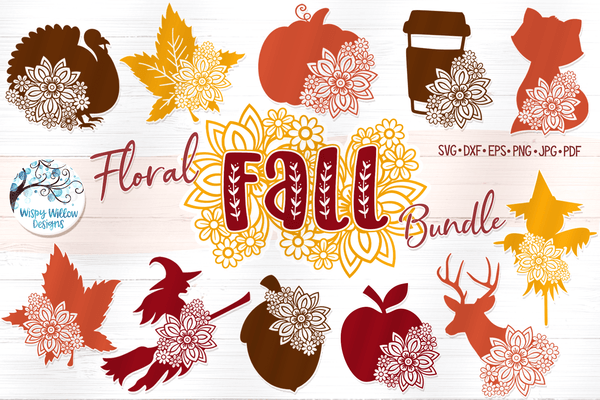 Floral Fall Bundle | Autumn Flower SVG Bundle – Wispy Willow Designs