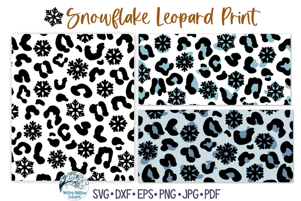 Snowflake Leopard Print SVG | Winter Animal Pattern – Wispy Willow Designs