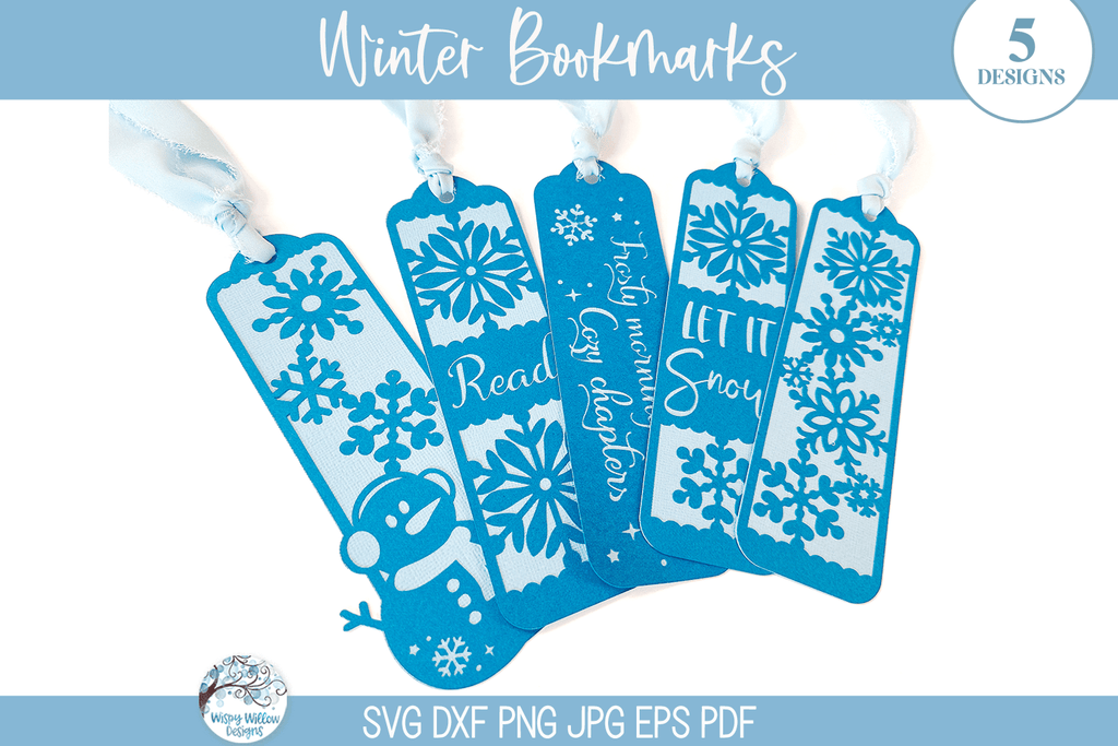 Winter Snowflake Bookmark SVG Bundle for Cricut – Wispy Willow Designs