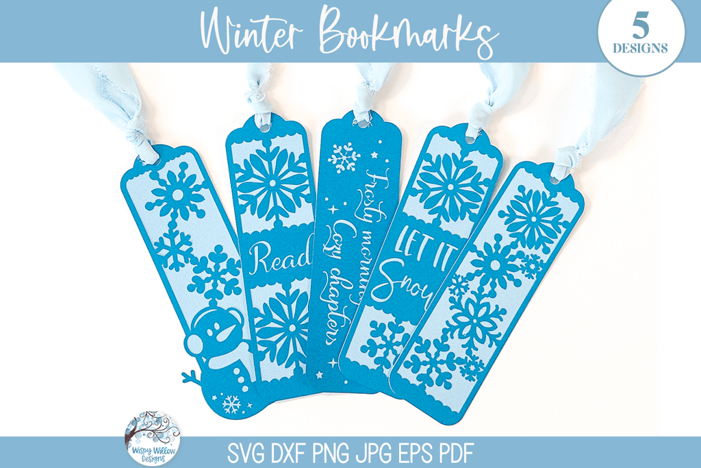 Winter Snowflake Bookmark SVG Bundle for Cricut – Wispy Willow Designs