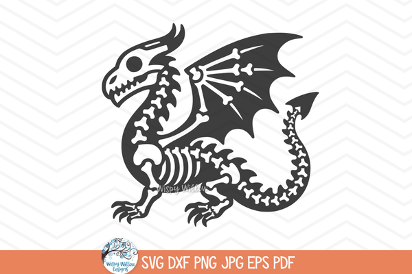 Dragon Skeleton SVG | Mythical Skeleton Art for Halloween – Wispy ...