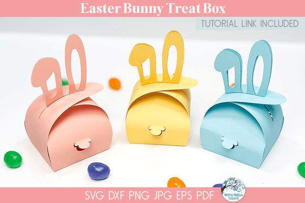 Easter Bunny Treat Box SVG | 3D Cardstock Paper Template for Cricut ...