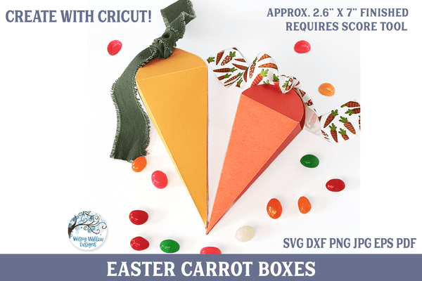 Easter Carrot Treat Box SVG | 3D Cardstock Paper Template for Cricut ...