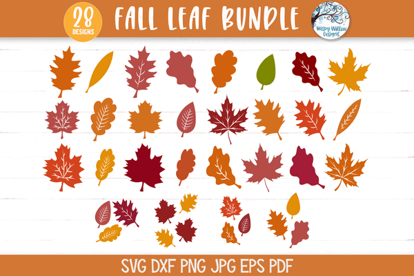 Fall Leaf SVG Bundle – Wispy Willow Designs