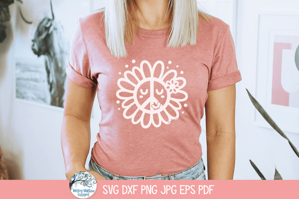 Flower Peace Sign SVG | Boho Chic Peace Flower Shirt – Wispy Willow Designs
