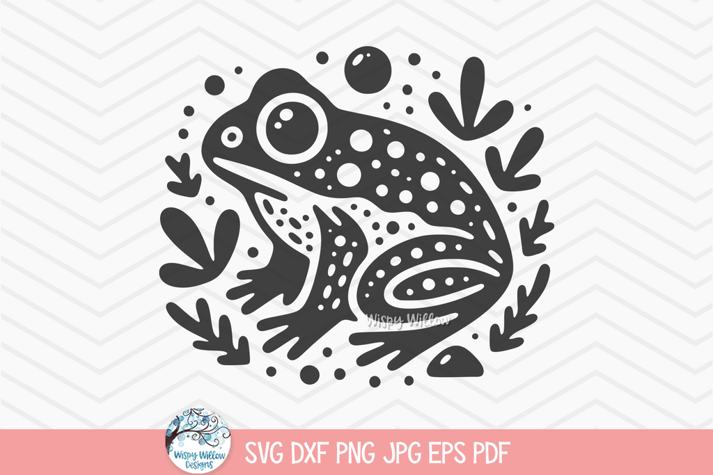 Frog SVG | Cottagecore Animal Illustration – Wispy Willow Designs