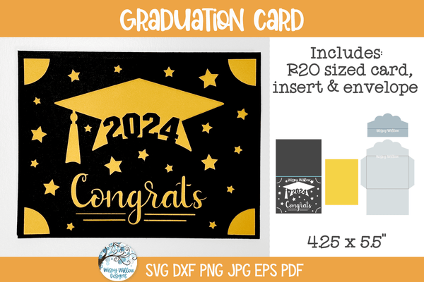 Graduation Card SVG | Papercut R20 Card and Envelope Greetings Design ...