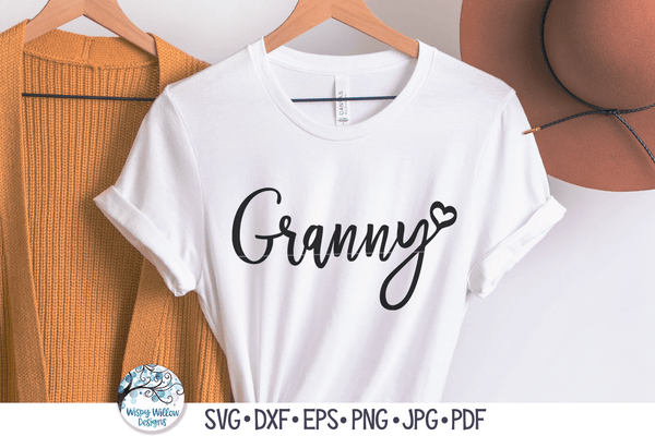 Granny Heart SVG | Cursive Script with Heart Design – Wispy Willow Designs