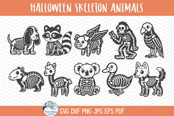 Halloween Skeleton SVG Bundle | Spooky Animal Skeletons – Wispy Willow ...