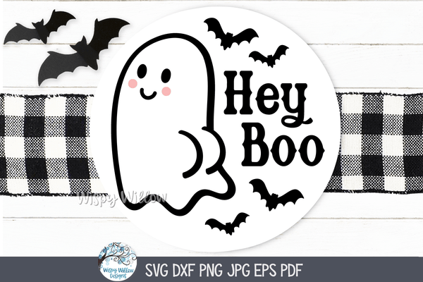 Hey Boo SVG | Cute Halloween Ghost Art – Wispy Willow Designs