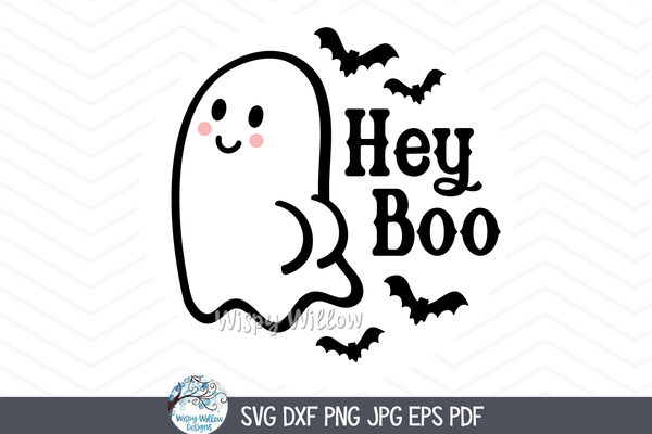 Hey Boo SVG | Cute Halloween Ghost Art – Wispy Willow Designs