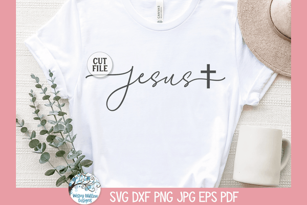 Jesus SVG | Religious Cursive Script Design – Wispy Willow Designs