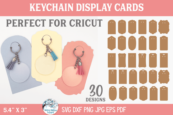 Keychain Display Cards SVG Bundle for Cricut - 30 Designs! – Wispy ...