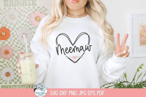 Meemaw Heart SVG | Cute Grandmother Art – Wispy Willow Designs