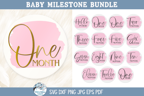 Milestone SVG Bundle | Baby Milestones Design – Wispy Willow Designs