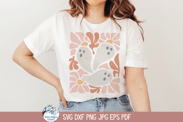 Boho Ghosts SVG | Abstract Retro Halloween Designs – Wispy Willow Designs