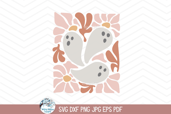 Boho Ghosts SVG | Abstract Retro Halloween Designs – Wispy Willow Designs
