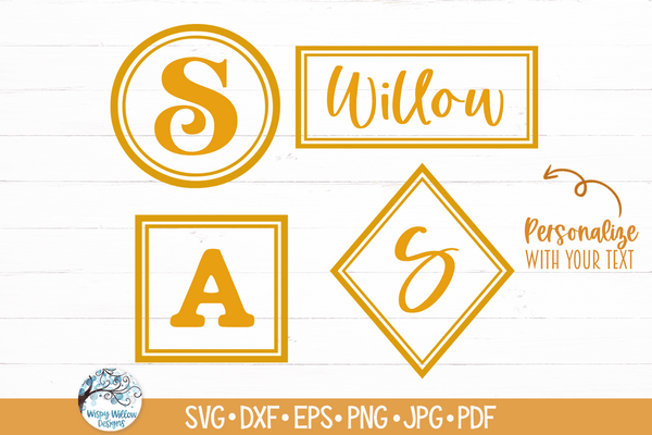 Monogram Frame Bundle SVG | Custom Borders and Shapes Designs – Wispy ...
