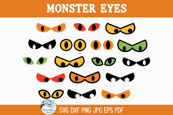 Monster Eyes Bundle SVG | Halloween Collection Designs – Wispy Willow ...