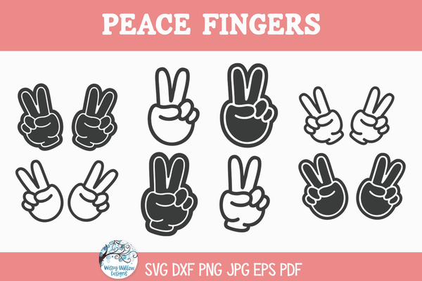 Peace Fingers Bundle SVG | Groovy Hippie Clipart – Wispy Willow Designs