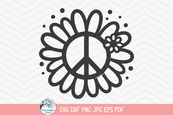 Peace Sign Flower SVG | Floral Groovy Hippie PNG – Wispy Willow Designs