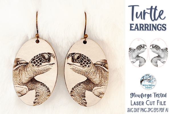 Sea Turtle Earring File for Glowforge or Laser Cutter – Wispy Willow ...