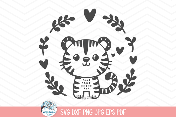 Tiger SVG | Baby Animal Illustration – Wispy Willow Designs