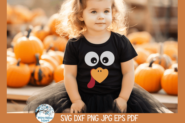 Turkey Face SVG | Cute Cartoon Face Design – Wispy Willow Designs