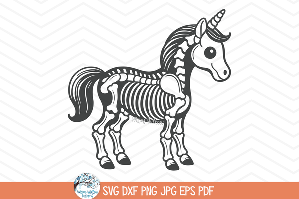 Unicorn Skeleton SVG | Magical Halloween Skeleton Design – Wispy Willow ...