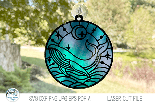 Whale Suncatcher SVG File for Laser Cutter – Wispy Willow Designs