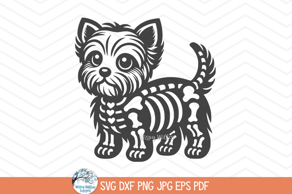 Yorkie Skeleton SVG | Cute Dog Skeleton Design – Wispy Willow Designs