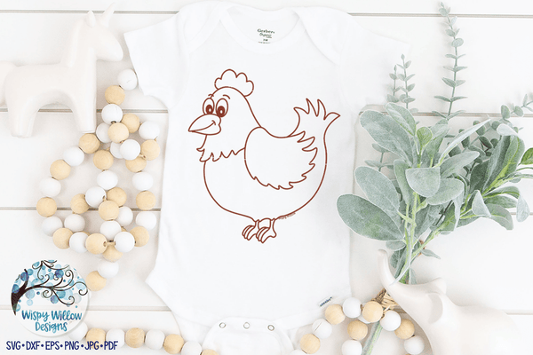 Chicken SVG | Outline and Layered Chicken SVG – Wispy Willow Designs
