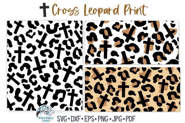 Cross Leopard Print SVG | Religious Animal Pattern – Wispy Willow Designs