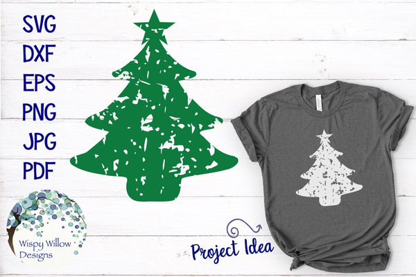 Distressed Christmas Tree SVG – Wispy Willow Designs