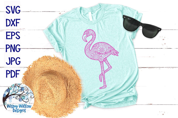 Flamingo Zentangle SVG – Wispy Willow Designs