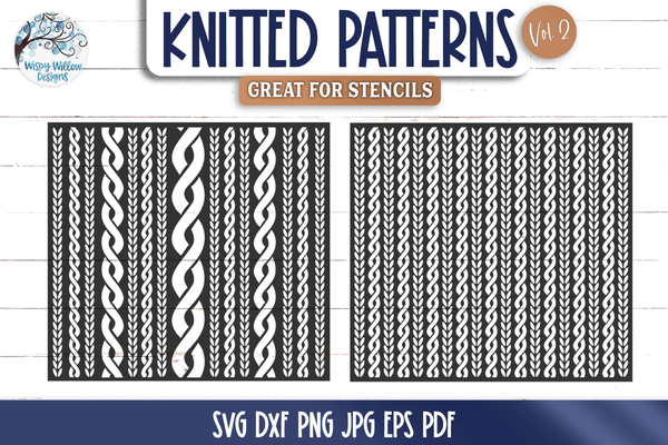 Knitted Pattern SVG Bundle Vol 2 | Cable Stitch Sweater Texture – Wispy ...