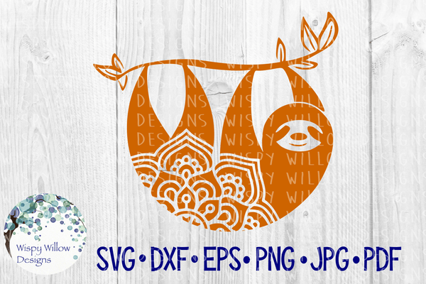 Sloth Mandala SVG – Wispy Willow Designs