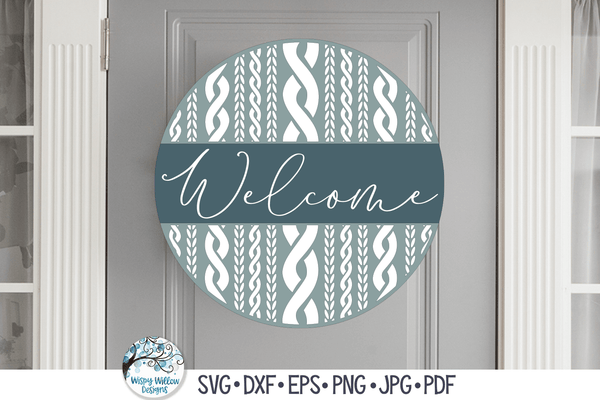 Welcome Round Sign with Sweater Print SVG – Wispy Willow Designs
